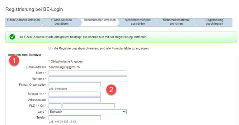 BE-Login – Beurteilung 21 – Handbuch