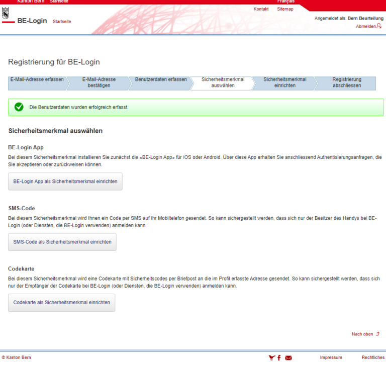 BE-Login – Beurteilung 21 – Handbuch